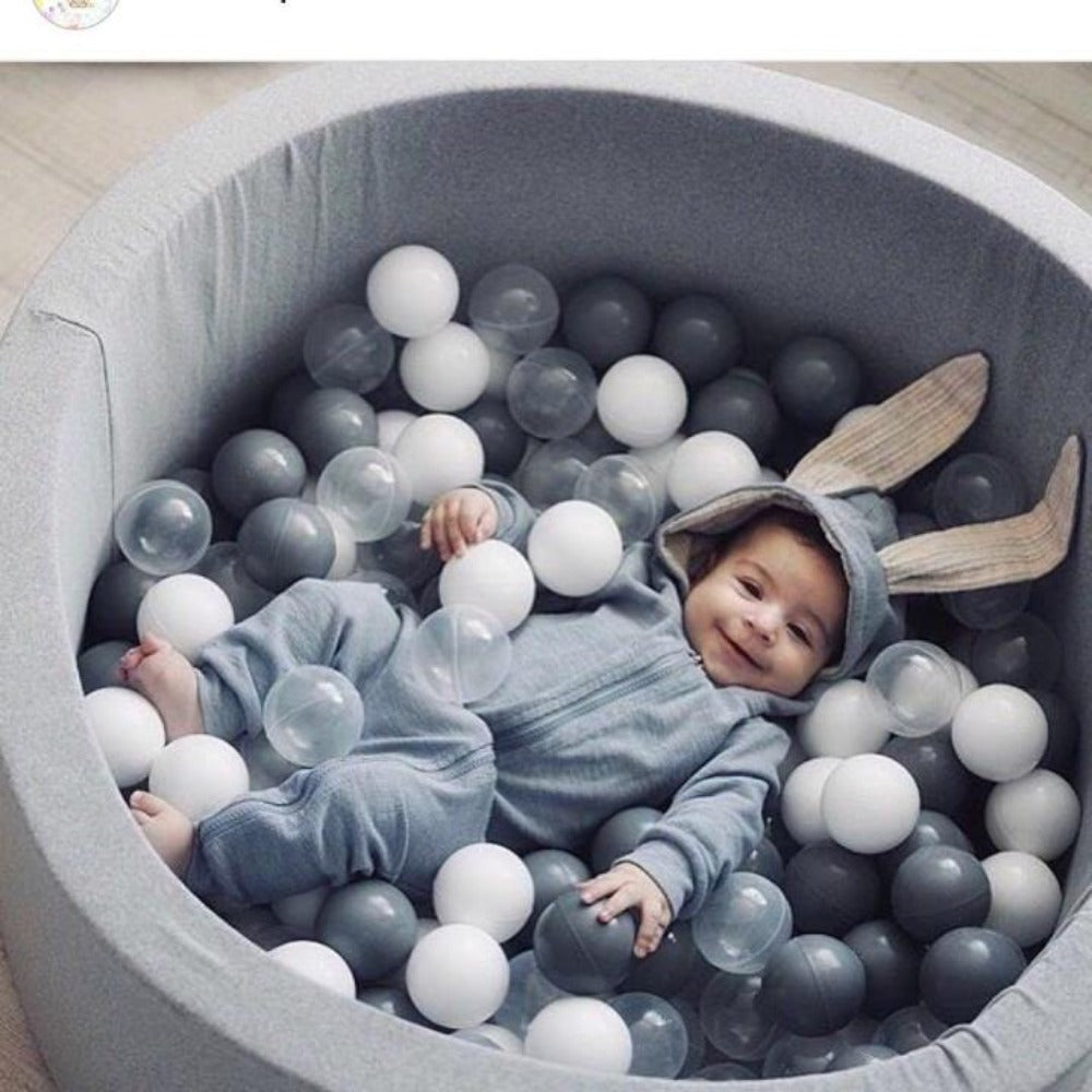 Foam Ball Pit Set " Clear grey" | Kids Gym | Sensory Toy | Toddler Fun ...
